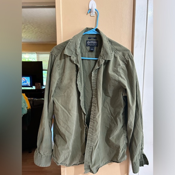 American Rag | Shirts | American Rag Army Green Mens Large Button Down ...